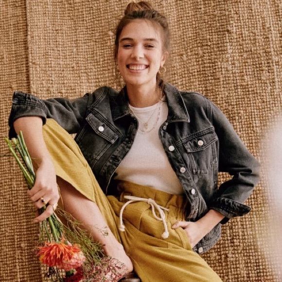 Sezane | Jackets & Coats | Sezane Denim Wilfrield Black Jean Jacket ...